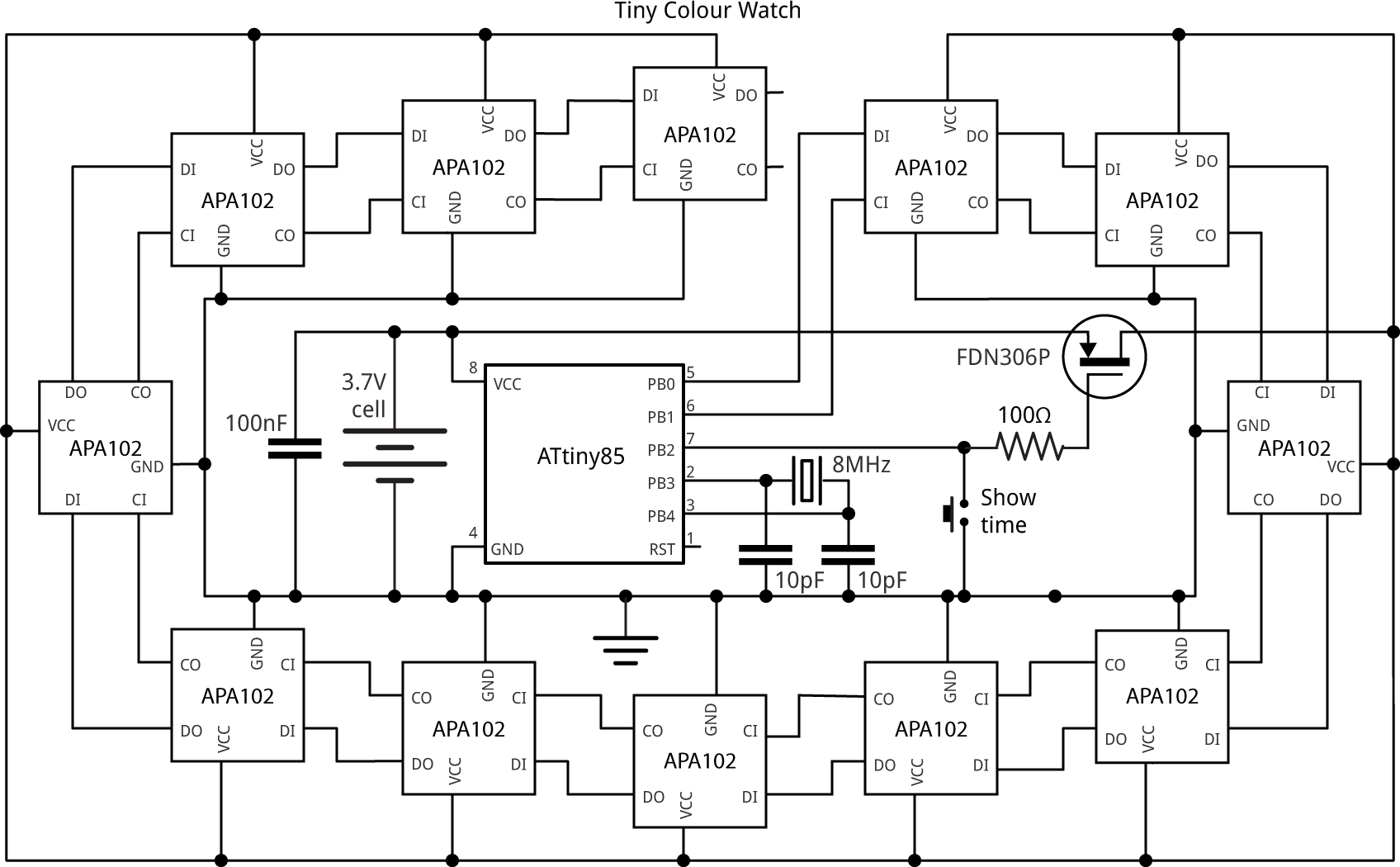Technoblogy - Tiny Colour Watch